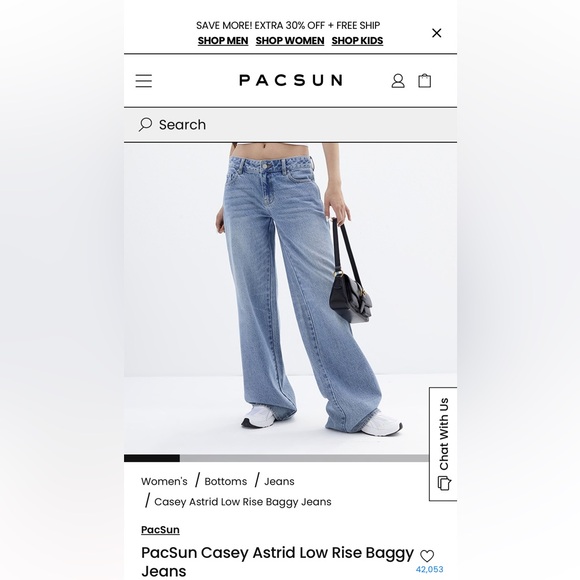 PacSun | Jeans | Pac Sun Casey Low Rise Baggy Jeans Color Astrid Size ...